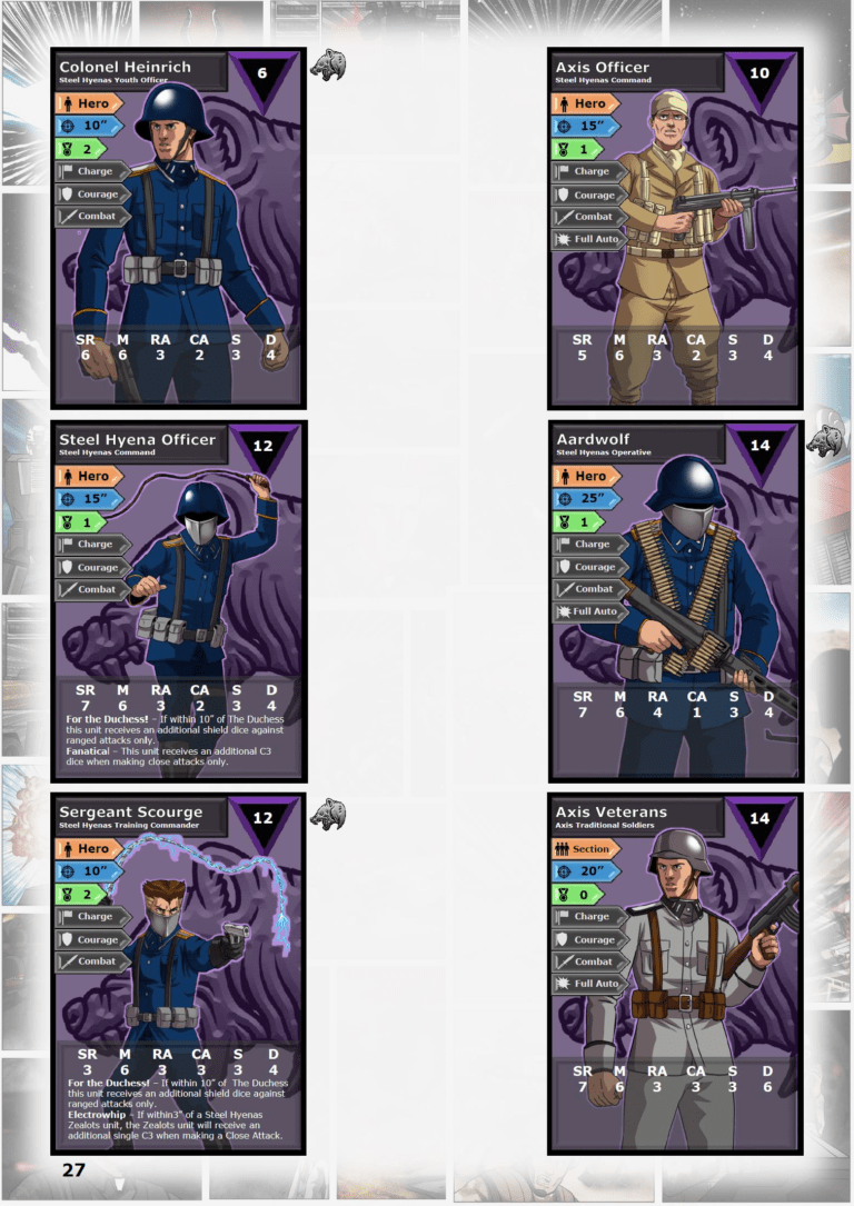 Steel Hyenas Digital Army Book and Stat Cards for ROTD - Traders Galaxy